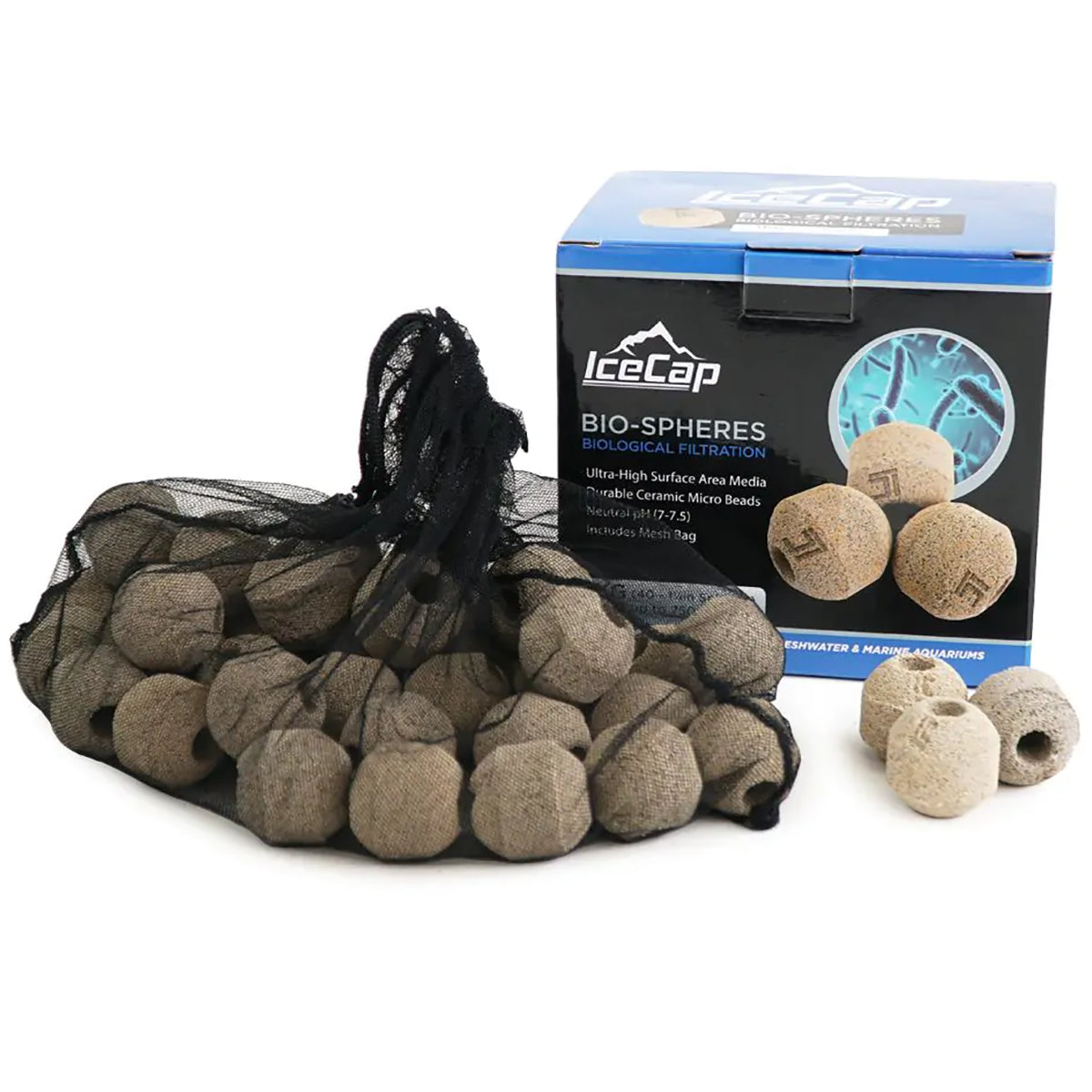 IceCap Bio-Sphere Biological Filter Media - 1 kg – Reef Goods